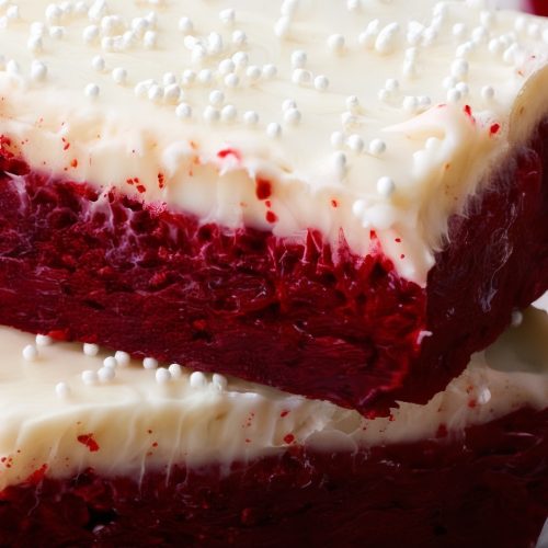 Red Velvet Slice With Cashew Frosting – Blended Bites